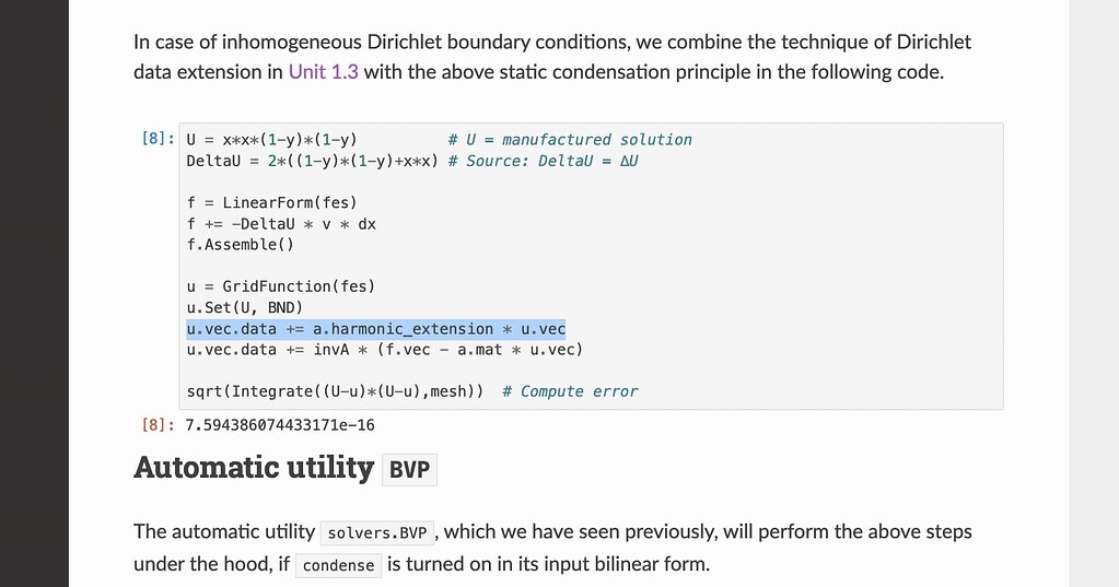 Condensation & inhomogeneous boundary - General - Netgen/NGSolve